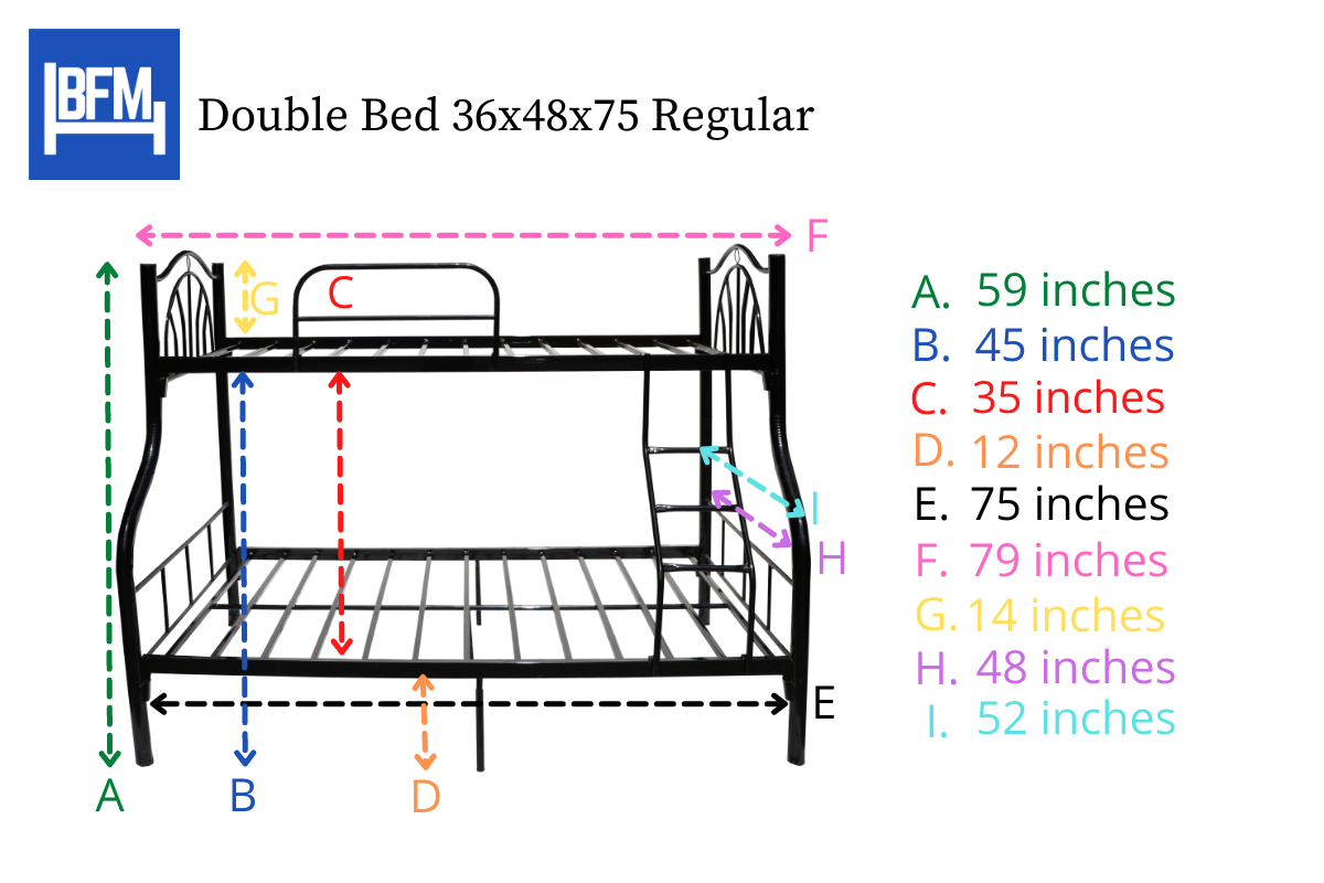 Double Deck Double Size Regular 36x48x75 – Bed Frame Master